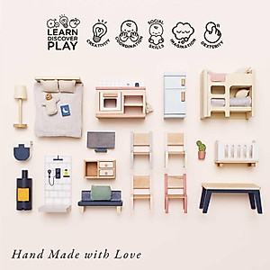 Le Toy Van - Wooden Dolls House Full Starter Furniture & Accessories Play Set for Dolls Houses | Girls or Boys Dolls House Furniture Sets - Suitable for Ages 3+