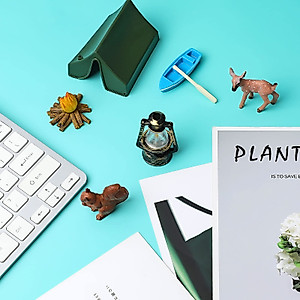 Yookeer 11 Pcs Camping Cake Topper Fireside Camp Decor Set Fireside Camp Christmas Cake Topper Camping Themed Cake Topper Camping Cake Decoration for Forest Theme Birthday Party Supplies(Fresh Style)