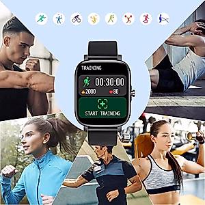 Smart Watch for Men Women 2022, 1.69" inch Fitness Tracker Watch Sport Smartwatch with Heart Rate and Sleep Monitor, IP68 Waterproof Calorie/Step Counter Activity Tracker/Smart Tracker for Android iOS