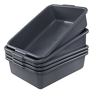 Tstorage 8 Liter Commercial Bus Tub, Plastic Bus Utility Box, 5 Packs