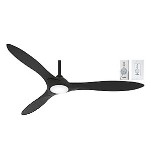 MINKA-AIRE F868L-CL/CL Sleek 60" Smart Ceiling Fan with LED Light, Remote and Wall Control