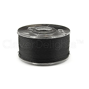CleverDelights Black Prewound Bobbins - 144 Pack - Size A Class 15 Bobbins - 60wt - SA156 Replacement - for Brother Embroidery Machines - 7/16" x 13/16"