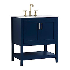Elegant Kitchen and Bath 30 inch Single Bathroom Vanity Cabinet - Blue