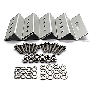 F-ber 4 Sets Z Mounting Aluminum Alloy Solar Panel Roof Mounting Bracket with Stainless Bolt for Carvan Roof Solar System Fitting