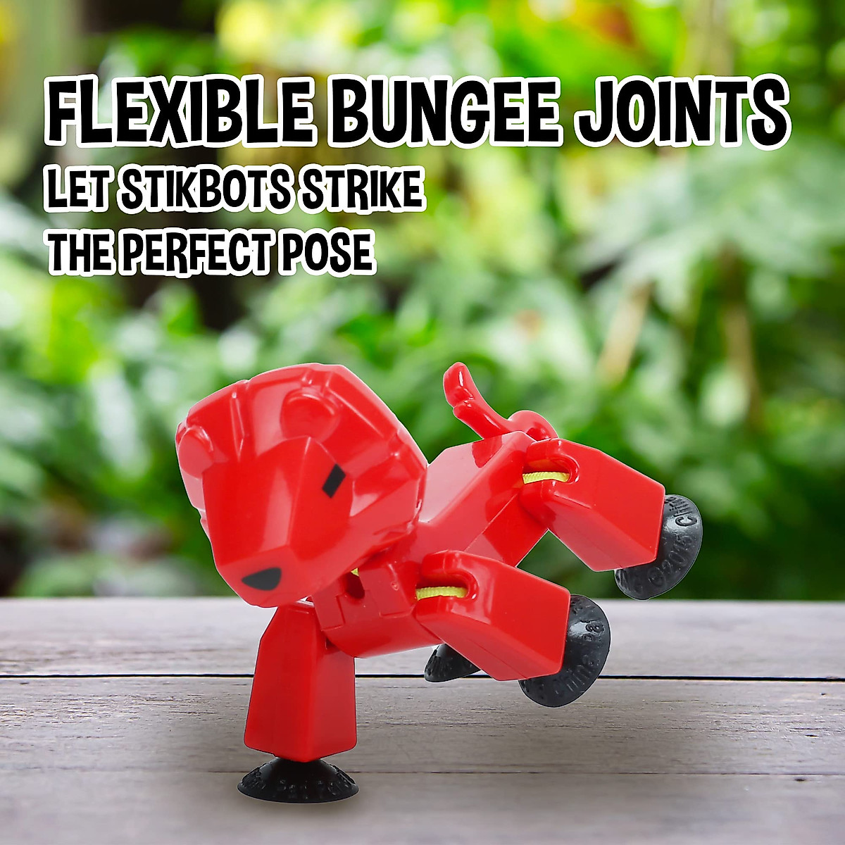 Zing Stikbot Safari 4 Pack, Set of 4 Stikbot Collectable Action Figures, Includes 1 Lion, 1 Elephant, 1 Hippo, and 1 Rhino, Create Stop Motion Animation