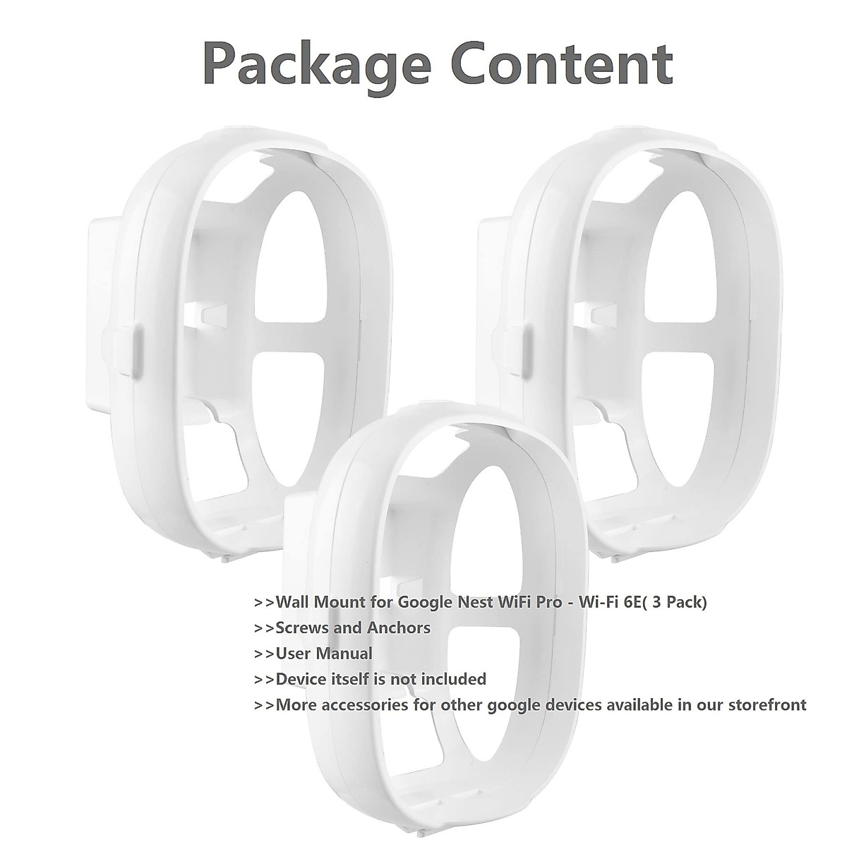 OkeMeeo Wall Mount for Nest WiFi Pro - 6E - Ceiling Mount for Google Nest Pro 6E Home WiFi System 3 Pack (Router not Included)