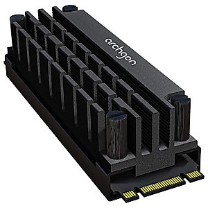 Archgon HS-1110 SSD Heatsink Cooler for PCIe NVMe M.2 2280 SSD for Workstation Server Rugged Computer IPC Industrial Computer Gaming PC Use (Black)
