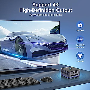 MOREFINE M8S Mini PC, Intel 12th N100 (up to 3.4GHz) Micro PC, Mini Computer Windows 11 Pro with 16GB LPDDR5 RAM/512G M.2 NVME SSD, Mini Deaktop PC Support WiFi6/BT5.2/Gigabit Ethernet Ports