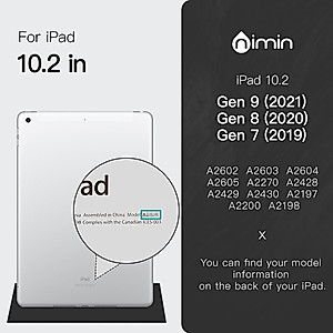 nimin Rotatable Case for 10.2 inch iPad 7th / 8th / 9th Generation Protective,Detachable Magnetic Protective,360° Rotating,Adjustable Stand,Pen Holder,Auto Sleep/Wake,Light Blue