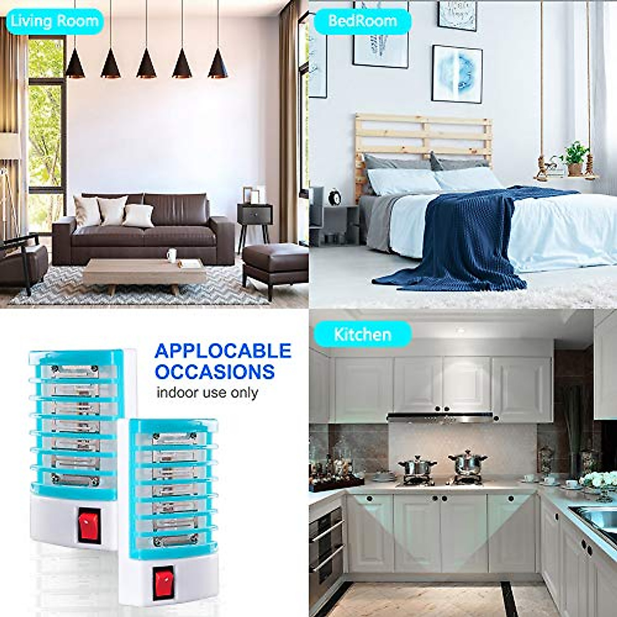 Bug Zapper, Fruit Flies Trap, Electric Mosquito & Fly Zappers/Killer - Insect Attractant Trap Powerful Little Gnats, Hangable Mosquito Lamp for Home, Indoor, Outdoor, Patio (Blue)