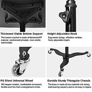 JOSTZHXIN Salon Rolling Tray with 2 Magnetic Bowls, Hair Extension Tool Cart for Hairdressers, Professional Color Tray Trolley for Home Use