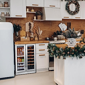 Ca'Lefort 24 Inch Wine and Beverage Refrigerator, 77 Can and 25 Bottle Wine Fridge Dual Zone 36°F-72°F, 3 LED Beverage Fridge Built in, Under Counter or Freestanding for Home/Kitchen(4.98 cu.ft)