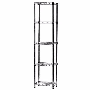 Shelving Inc. 12" d x 18" w x 84" h Chrome Wire Shelving with 5 Tier Shelves, Weight Capacity 800lbs Per Shelf