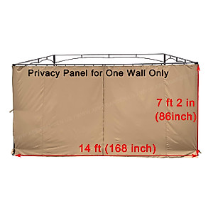 APEX GARDEN Universal 14-ft Privacy Panel Curtain/Side Wall Sunshade (One Side Only) (14 Ft., 168"(W) x 84"(H))