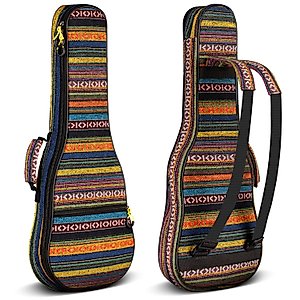 CAHAYA Ukulele Bag Soprano Ukulele Case 21 Inch Soft 0.35 Inch Thick Padded with Adjustable Straps