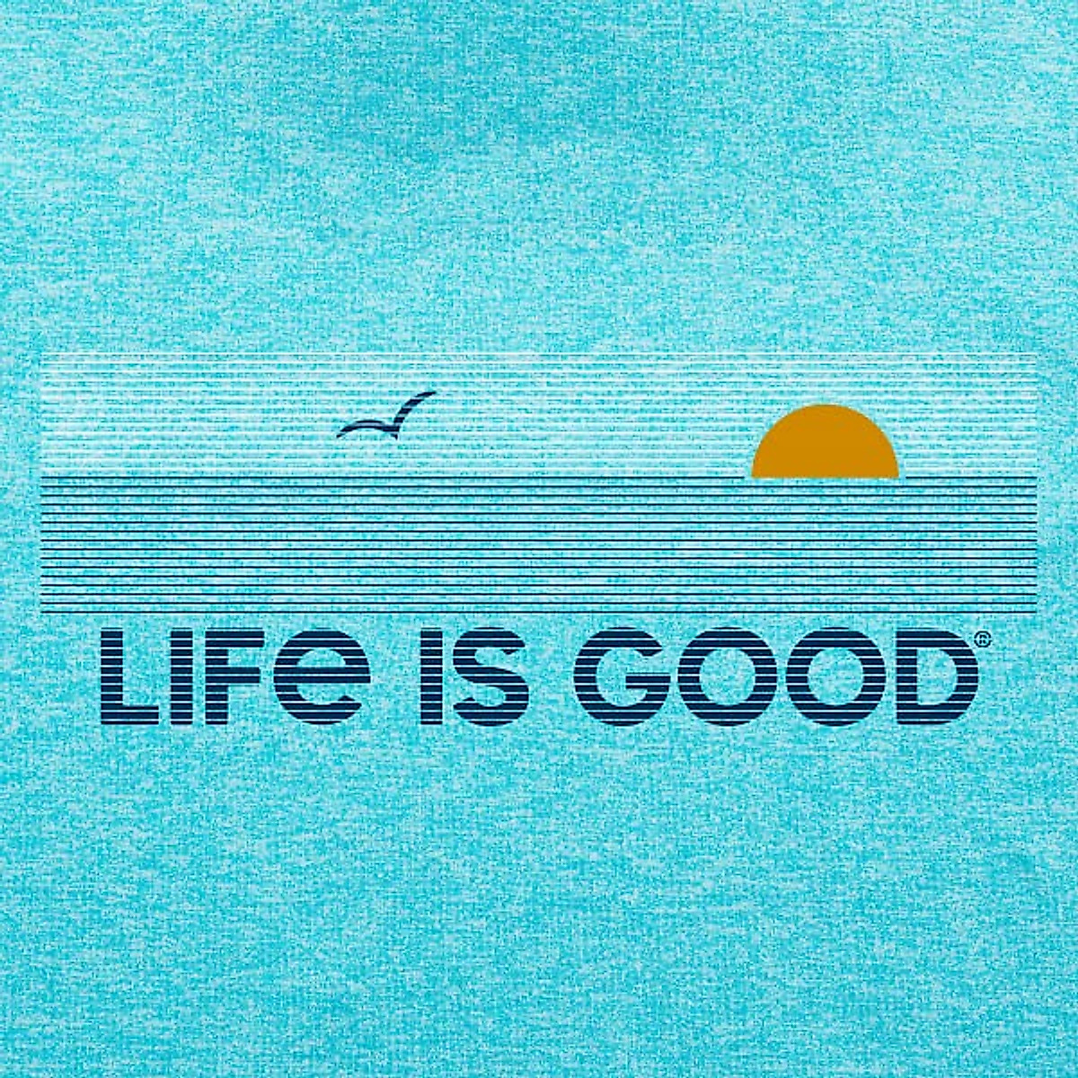 Life is Good Men's Active Tee (Medium, Linear Oceanview - Island Blue)