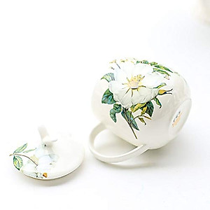 400ml Coffee Mugs with Spoon, Europe Noble Bone China Coffee Cup, Floral Ceramic Tea Cup, Tea Cup, Fancy Tea Cups, Gifts for Women, Tea Mugs,Flower Tea Cup, Luxury Tea Sets for Women