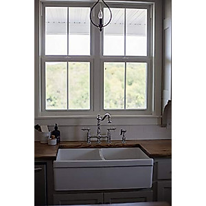 Kingston Brass KS1271ALBS Heritage Bridge Kitchen Faucet, 8-9/16", Polished Chrome