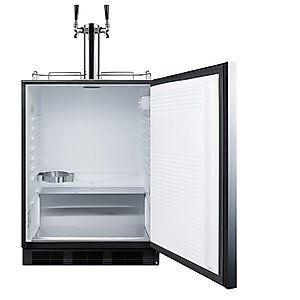 Summit 24 in Wide Built-In Kegerator, ADA Compliant Commercial - Built-in kegerator for use under ADA compliant counters with dual tap kit for two 1/6 kegs