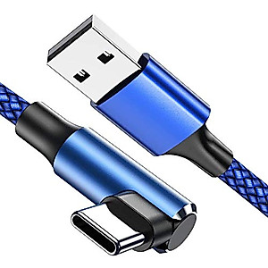 USB Type C Cable 90 Degree [2Pack 6.6FT], Right Angled USB A to C Charger Cable for Samsung Phones and Tablets, Google Pixel, LG and More – 3A Quick Charging Cable & Fast Data Sync Transfer
