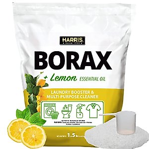 Harris Borax Powder Laundry Booster and Multipurpose Cleaner, 1.5lb (Lemon)