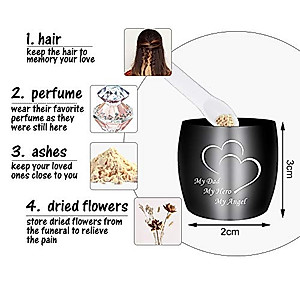 Small Keepsake Urns for Human Ashes Mini Cremation Urns for Ashes Stainless Steel Small Memorial Ashes Holder - My Dad My Hero My Angel