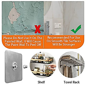 Modixun 4Pcs 304 Stainless Steel Adhesive Screws, No Drilling Adhesive Wall Mount Screw Hooks, Adhesive Hanging Nails, Seamless Nail Free Screws, 1cm/0.39in