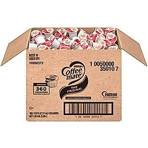 Nestle Coffee mate Coffee Creamer, Original, Liquid Creamer Singles, Non Dairy, No Refrigeration, Box of 360