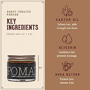 18.21 Man Made Hair Styling Product, 2oz. Original Sweet Tobacco Scent in Pomade with High Shine Finish