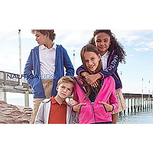 Nautica boys Fleece Zip-up Hoodie Hooded Sweatshirt, Black, 10 12 US