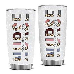 wowcugi Personalized Tumbler Best Nurse Ever Tumblers America Flag Pride 20oz 30oz Insulated Appreciation Week Christmas Birthday Ideas Gifts (Nurse 1)