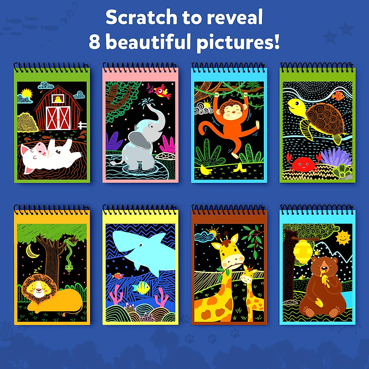 Skillmatics Party Favors (Pack of 15) - Magical Scratch Art Set for Kids, Animals, Goodie Bag, Stocking Stuffers, DIY Craft Activity, Christmas Gifts for Girls, Boys Ages 3, 4, 5, 6, 7, 8