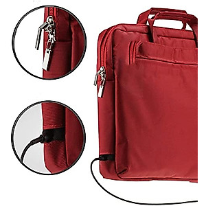 Navitech Red Sleek Water Resistant Travel Bag - Compatible with DBPOWER 12.5" Portable DVD Player