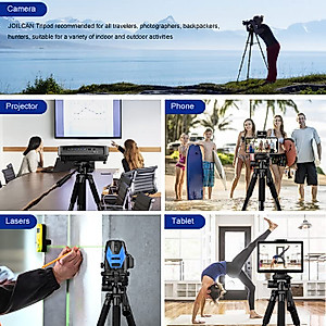 JOILCAN Camera Tripod, Heavy Duty Tripod for Camera, 67" Phone Tripod for Video Recording Photo Vlogging, Aluminum Phone Tripod with Remote & Travel Bag for DSLR Camera Phone Projectors Lasers