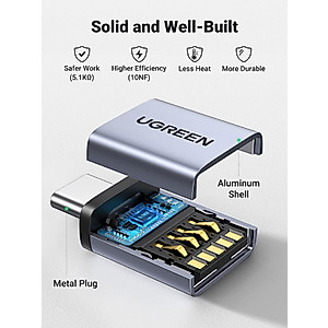UGREEN USB to USB C Adapter 10Gbps,2 Pack USB C to USB Adapter USB C 3.2 Gen 2 Male to USB A Female Adapter Compatible with iPhone 15 Pro/Samsung/MacBook Pro/Air/iPad Pro,Thunderbolt 4/3,Gray