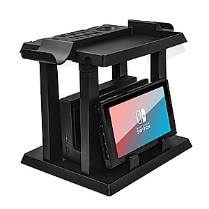 Iplay Storage Rack for Nintendo Switch Console Bundle, Storage Station Holder for Nintendo Switch Accessories - Game Cards, Joy Cons, Pro Controllers, Grip, Console