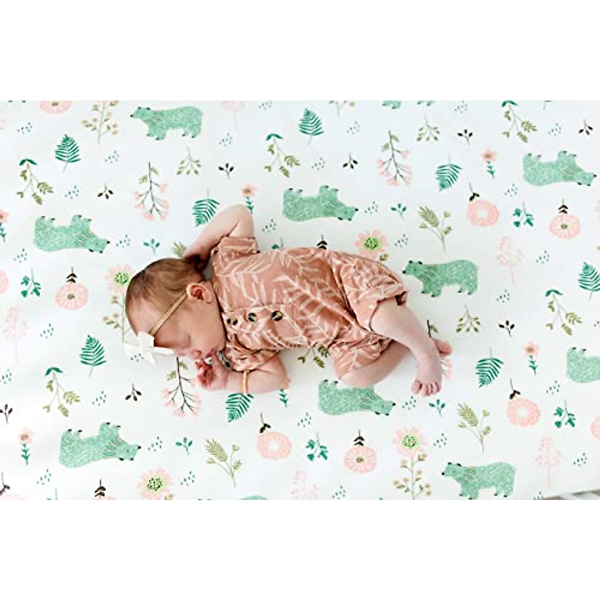 SheetWorld 100% Cotton Interlock Jersey Fitted Cradle Sheet 18 x 36, Woodland Bears, Made in USA