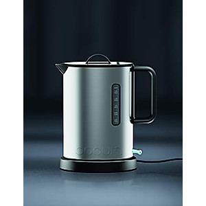 Bodum Ibis Stainless Steel Electric Water Kettle, 51 Ounce, Matte Chrome