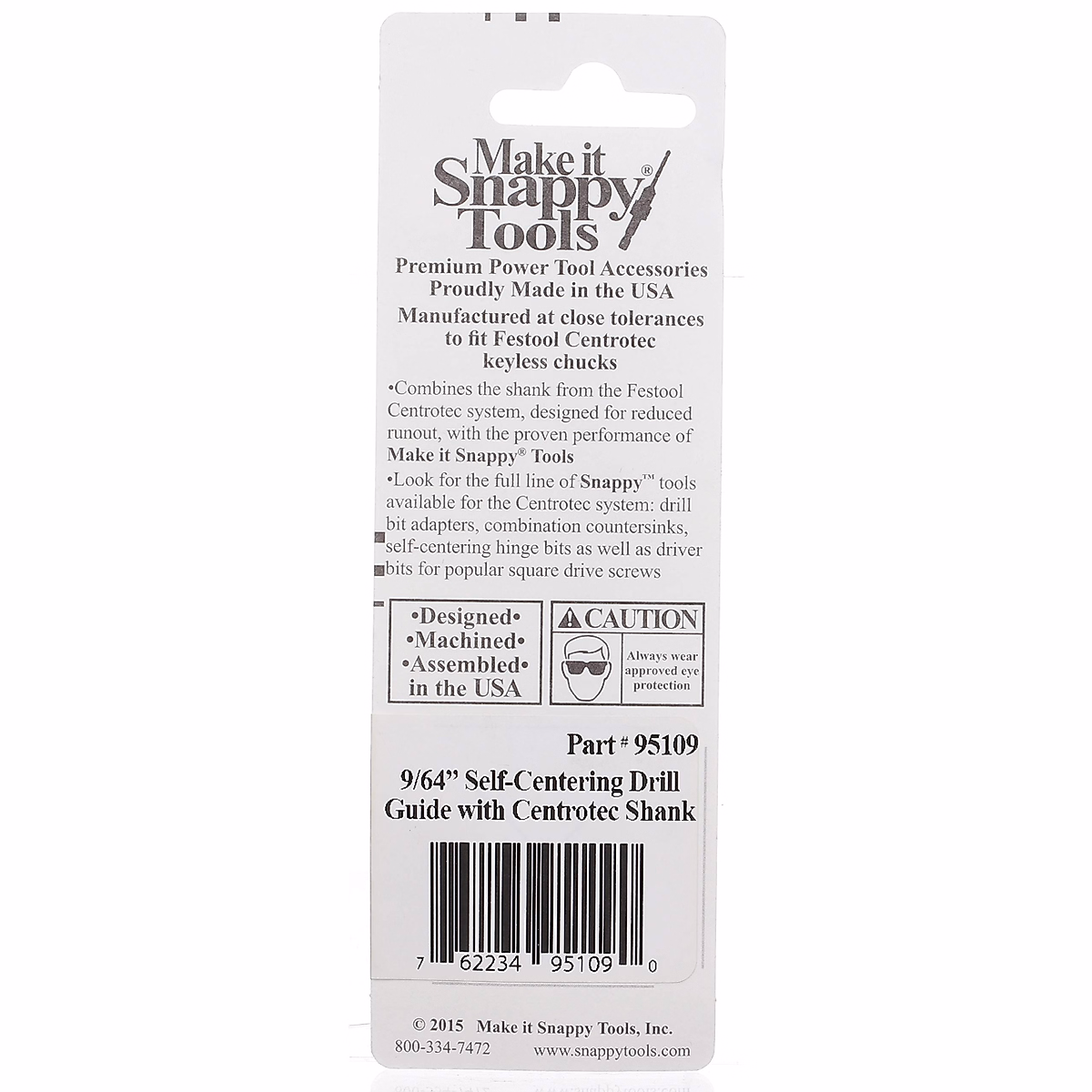 Snappy Tools 9/64 Inch Self-Centering Hinge Bit, Compatible with Festool Centrotec Chucks #95109
