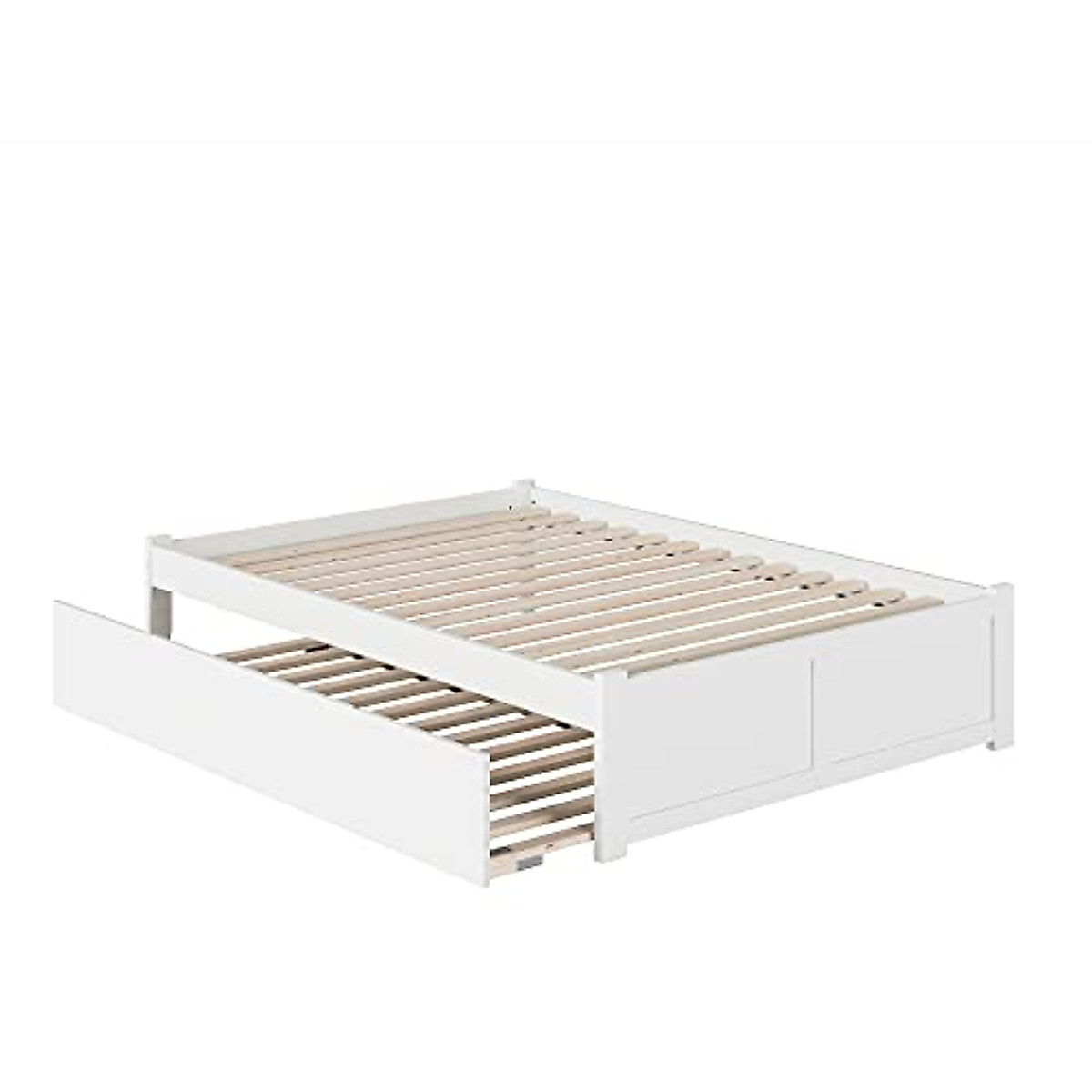 Atlantic Furniture AR8032012 Concord Platform Bed with Twin Size Urban Trundle, Full, White