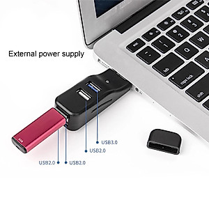 WJCCY USB 3.0 HUB 2.0 HUB 4 Port USB Splitter Expander Multiple USB Data Cable Hub Splitter Power Adapter USB HUB for Laptop/Computer