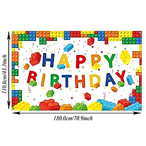 Building Blocks Party Decorations Banner Colorful Blocks Birthday Photography Backdrop Building Blocks Theme Party Supplies