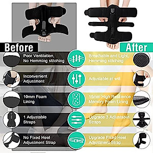 2 Pack Plantar Fasciitis Relief Night Splint, Upgrade 3 Adjustable Foot Brace Plantar Fasciitis Night Splint, Foot Drop Orthotic Brace, Fit Women Men Plantar Fasciitis Relief Heel Achilles Pain