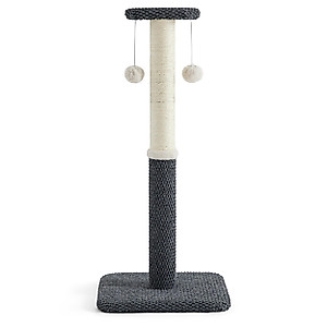 Lesure 34" Tall Cat Scratching Post - Highly Resistant Carpet Scratch Post, Premium Sisal Rope Scratch Posts Kitten and Adult Cats, Sturdy Large Scratch Pole with Hanging Ball, Grey