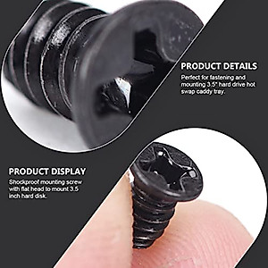 Mobestech Hard Drive Screws Screws 300pcs Flat. Chassis Case Screw Hot Hard Drive HDD Replacement Computer for Metal Disk Swap Accessory Inch 3.5 Inch Screw Pc Pc Pc Pc Screws