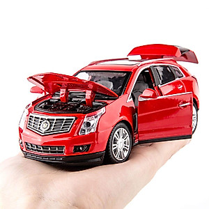 TGRCM-CZ Diecast Model SUV Cars Toy Cars, SRX 1:32 Scale Alloy Pull Back Toy Car with Sound and Light Toy for Girls and Boys Kids Toys (Red)