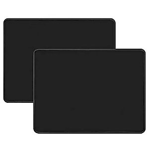 Mouse Pad with Stitched Edge, Comfortable Mouse Pads with Non-Slip Rubber Base, Durable and Washable Mousepads for Computers Laptop Mouse,8.6x7x0.06inch,Classic Black (2 Pack)