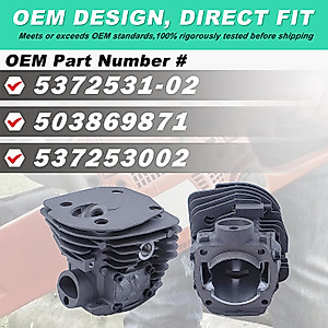 Adefol 346XP Cylinder 45mm Piston Big Bore Kit for Husqvarna 353 351 350 Chainsaw 537253002