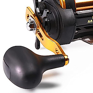 Sougayilang Conventional Reel Trolling Fishing Reel Powerful Drag Fishing Reel for Saltwater Big Game (TS50-gold)