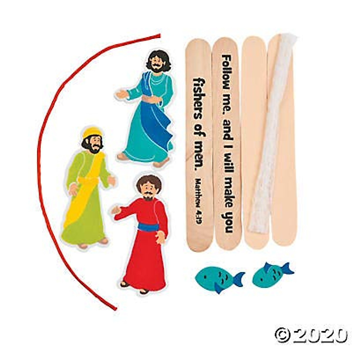 Fun Express Fisher of Men Bible Craft Kit for Kids - Makes 12 - VBS, Sunday School and Religious Craft Activities